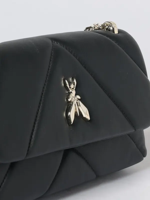 Patrizia Pepe Quilted Crossbody Bag With Chain Strap - Black