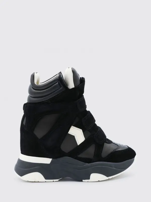 Isabel Marant Étoile Balskee High-top Wedge Sneakers In Leather And Suede - Black