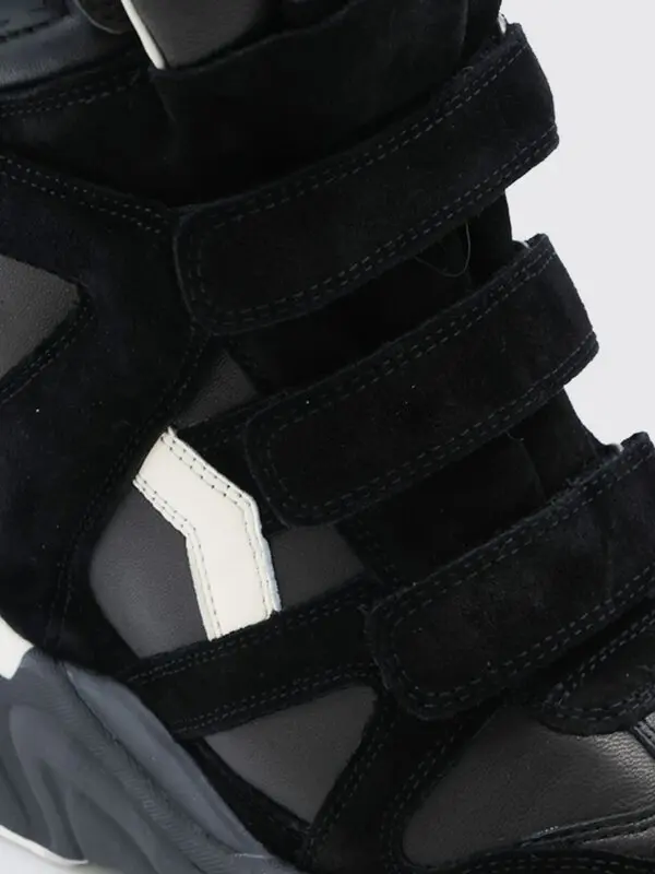 Isabel Marant Étoile Balskee High-top Wedge Sneakers In Leather And Suede - Black