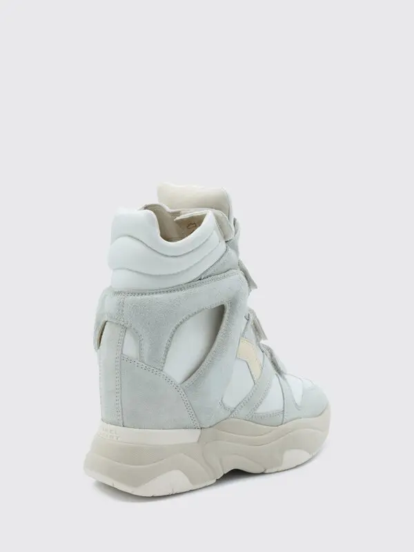 Isabel Marant Étoile Balskee High-top Wedge Sneakers In Leather And Suede - White