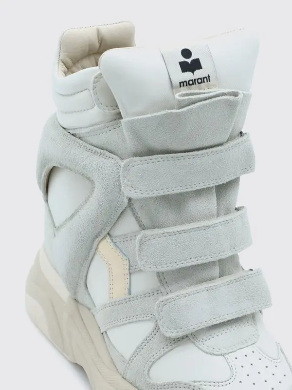 Isabel Marant Étoile Balskee High-top Wedge Sneakers In Leather And Suede - White