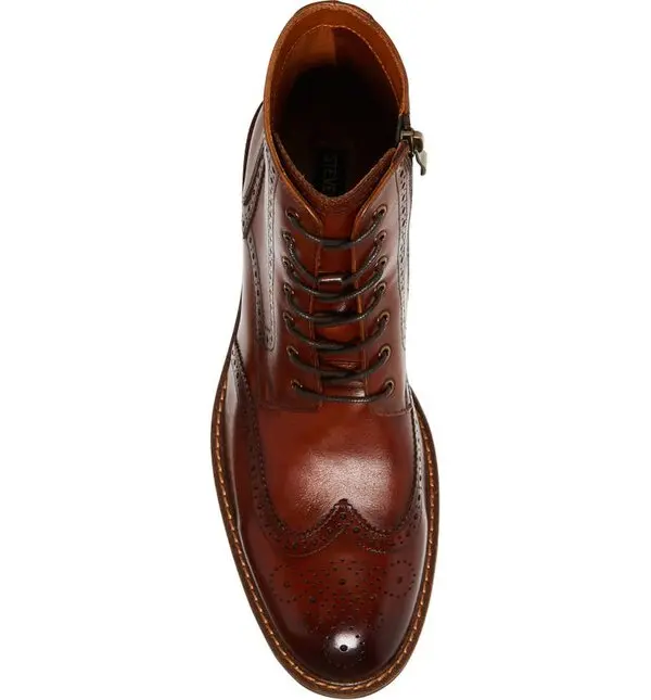 Steve Madden Xandy Brogue Wingtip Boot In Tan - 40% Off  display picture 1