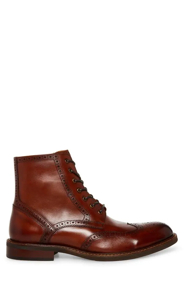 Steve Madden Xandy Leather Boot Steve Madden Xandy Brogue Wingtip Boot In Tan - 40% Off  main image 4