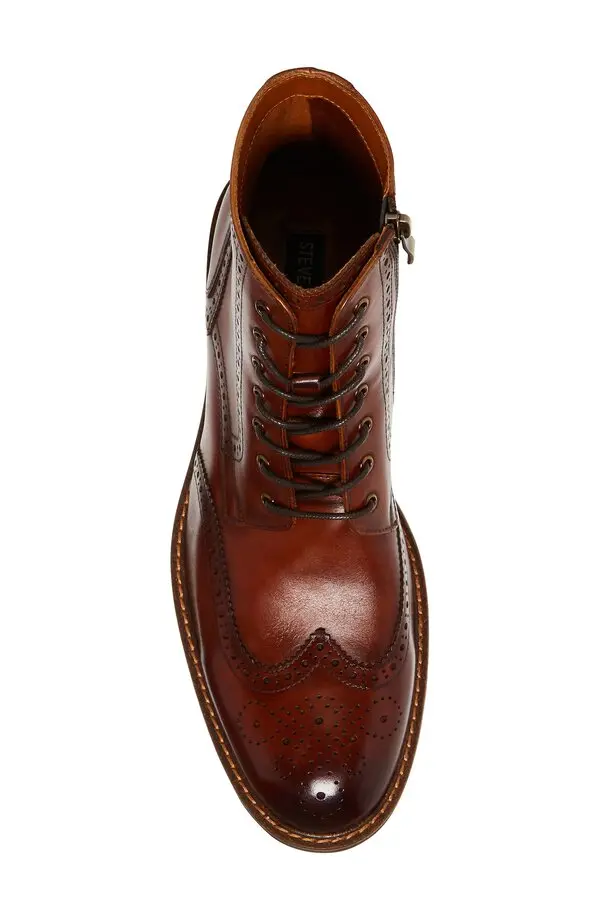 Steve Madden Xandy Brogue Wingtip Boot In Tan - 40% Off 