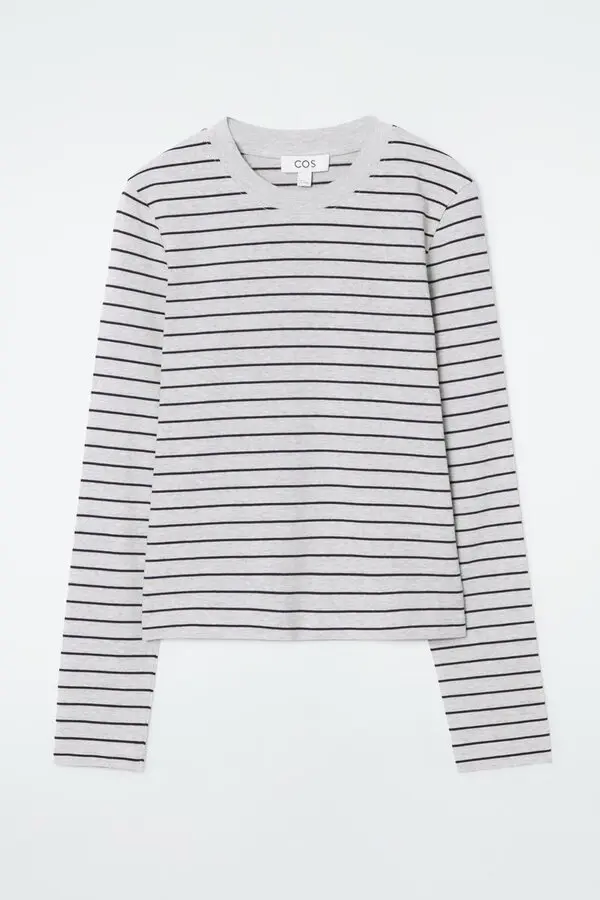 Cos Regular-fit Heavyweight Long-sleeved T-shirt - Gray