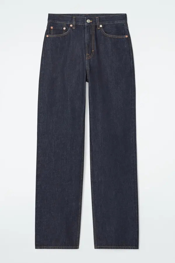 Cos Column Straight-leg Jeans - Dark Blue