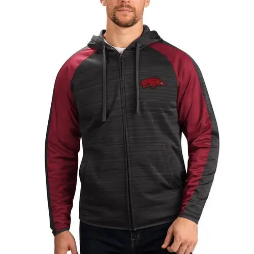 G-III SPORTS BY CARL BANKS Arkansas Razorbacks Full-zip Hooded Track Jacket - Black