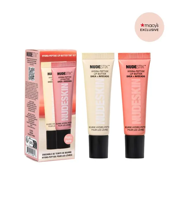 NUDESTIX 2-pc. Nudeskin Hydrating Peptide Lip Butter Set - Original: Tint-free Gloss With A Fresh V