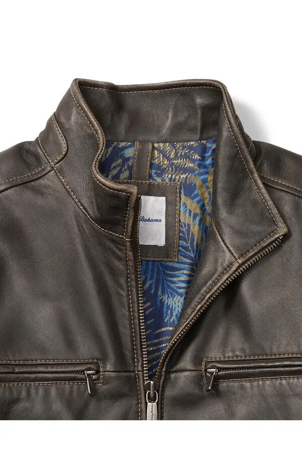 Tommy Bahama Rocker Island Leather Jacket