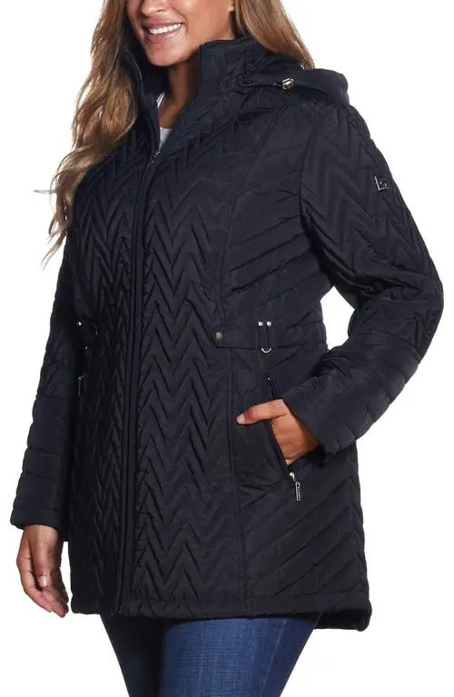 Gallery Chevron Quilt Jacket - Black