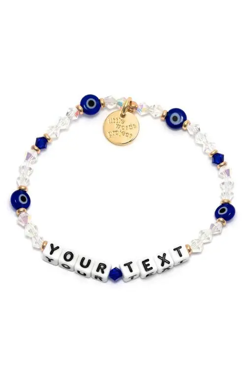 LITTLE WORDS PROJECT Evil Eye Beaded Stretch Bracelet - Crystal Blue