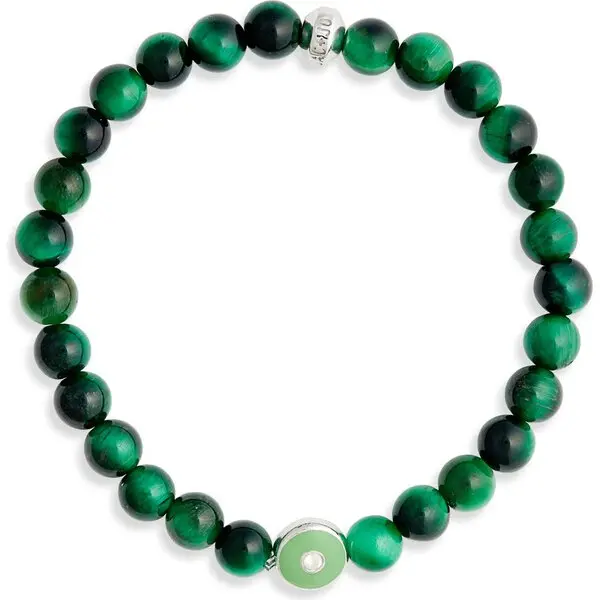 Anzie Jac + Jo Soul Tiger's-eye Beaded Stretch Bracelet - Green