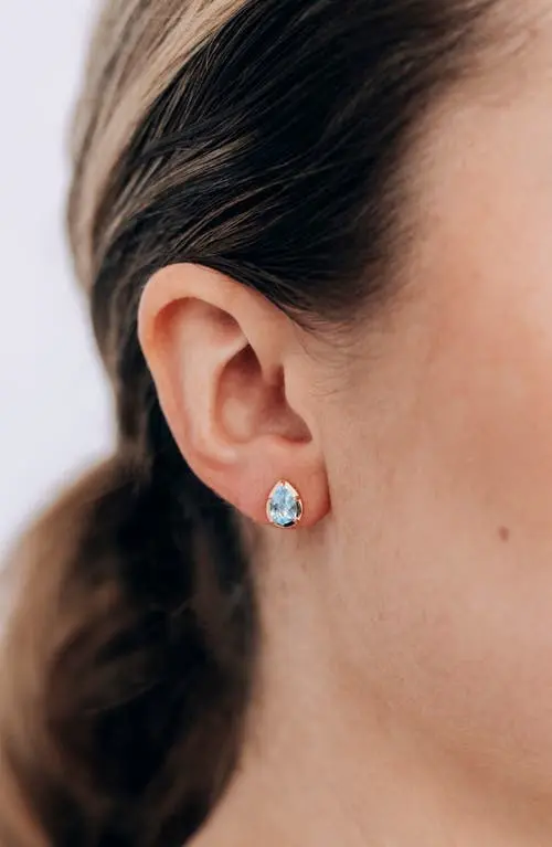 Anzie Mélia Pear Stud Earrings - Blue