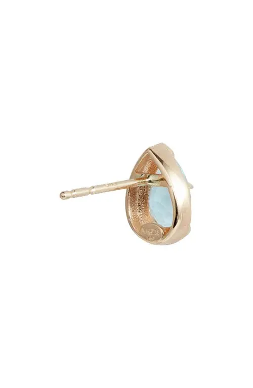Anzie Mélia Pear Stud Earrings - Blue