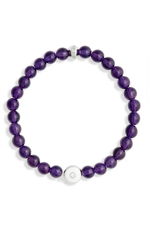 Anzie Bohème Amethyst Beaded Stretch Bracelet - Purple