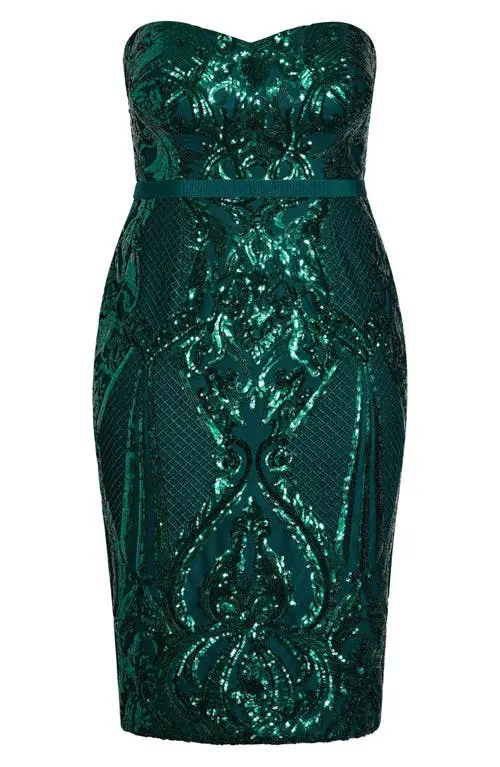 City Chic Sofia Sequin Sheath Cocktail Dress