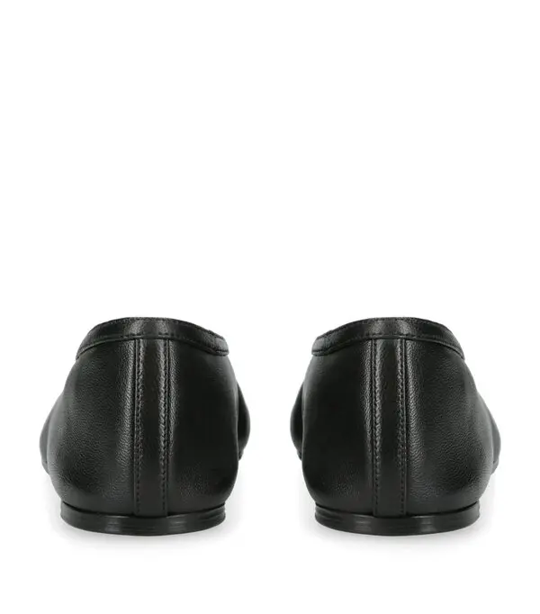 Le Monde Beryl Leather Ballet Flats - Black