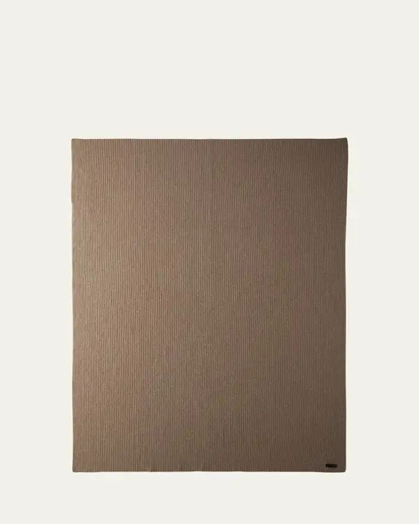 Sofia Cashmere Cashmere Shaker Rib Throw Blanket - Taupe
