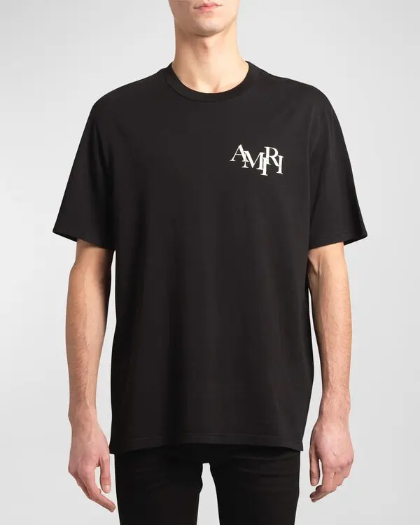 Amiri Staggered Logo T-Shirt - Black | Editorialist