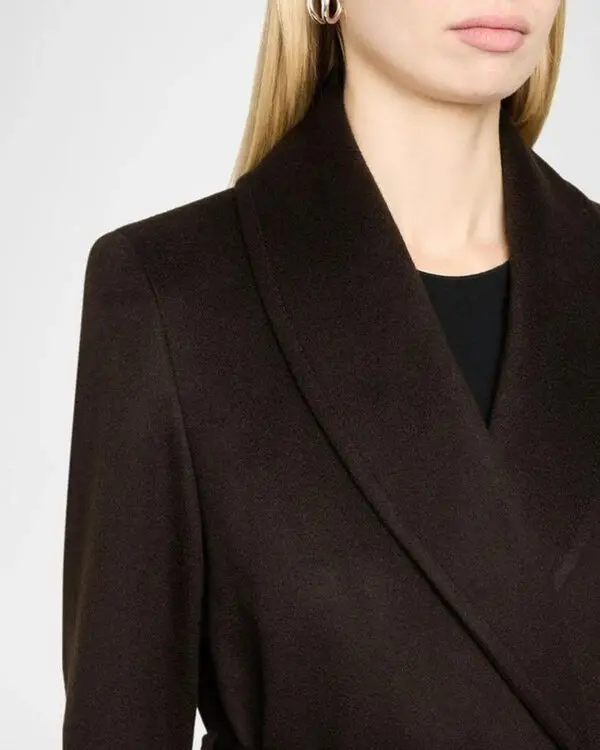 Sofia Cashmere Cashmere Belted Wrap Coat With Pick-stitch Detail - 200brn