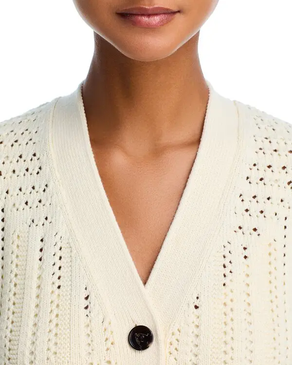 Rails Geneva Button-front Cardigan - Ivory Patchwork