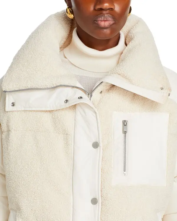 Moose Knuckles Elmira Sherpa Down Puffer Jacket In Ivory - 70% Off