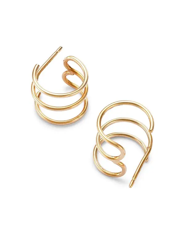 MOON & MEADOW 14k Yellow Triple Wire Cuff Earrings