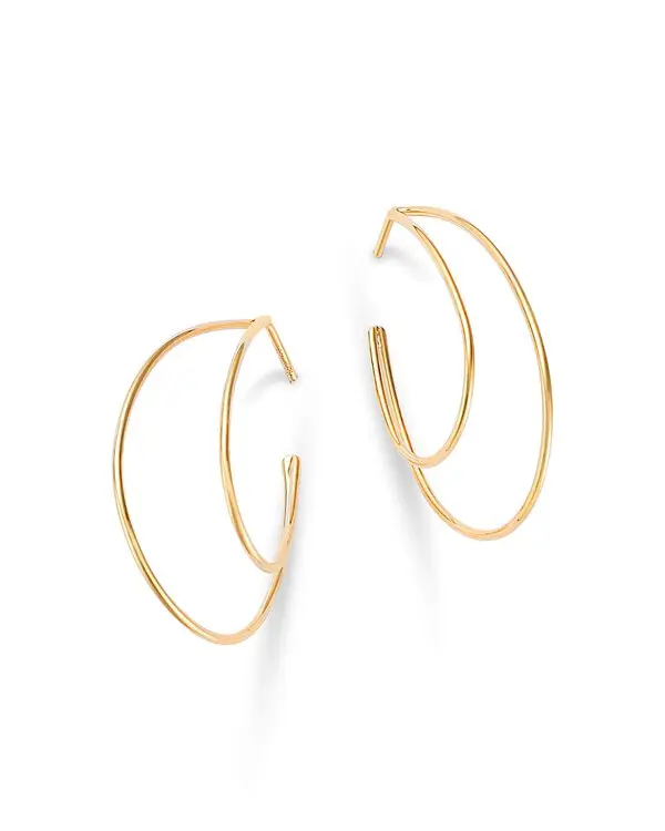 MOON & MEADOW 14k Yellow Double Wire Hoop Earrings - Gold