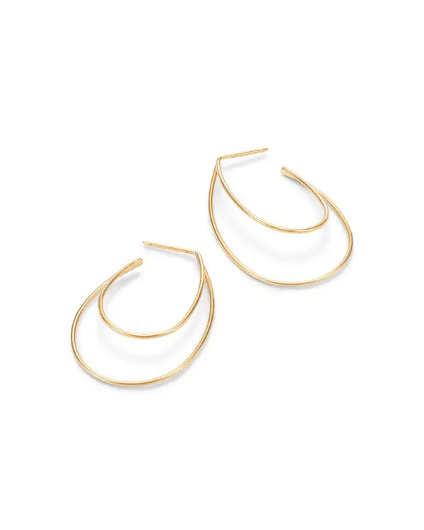 MOON & MEADOW 14k Yellow Double Wire Hoop Earrings