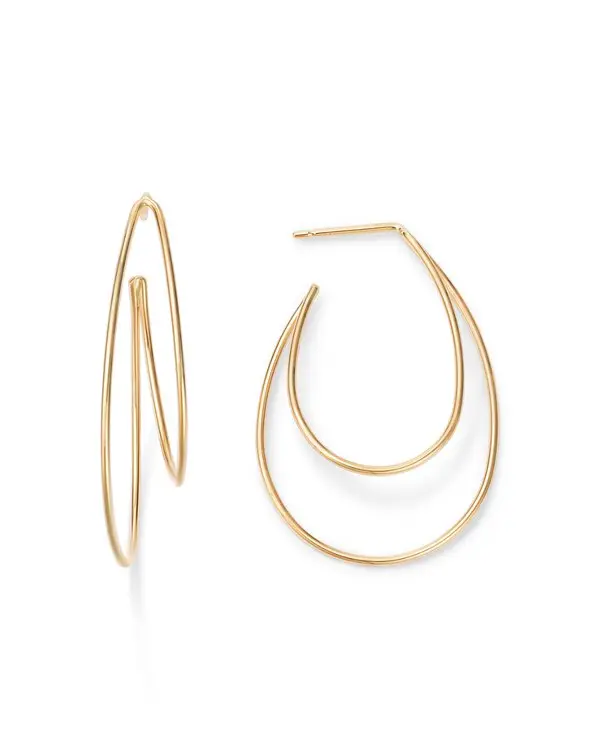 MOON & MEADOW 14k Yellow Double Wire Hoop Earrings