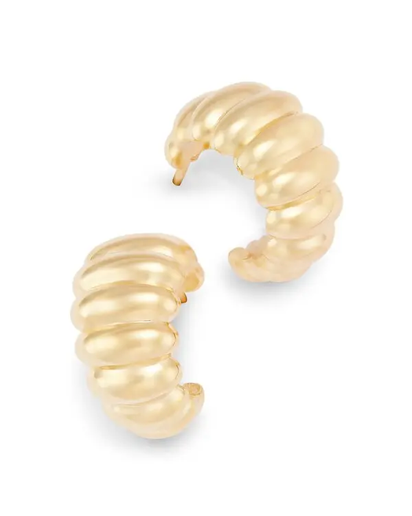 Bloomingdale'S 14k Yellow Shrimp Ridge Hoop Earrings - Gold