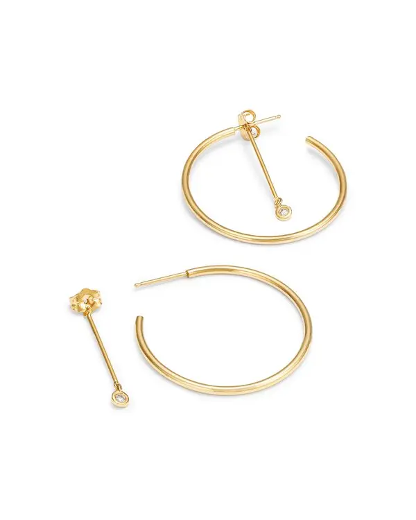 MOON & MEADOW 14k Yellow Diamond Earrings