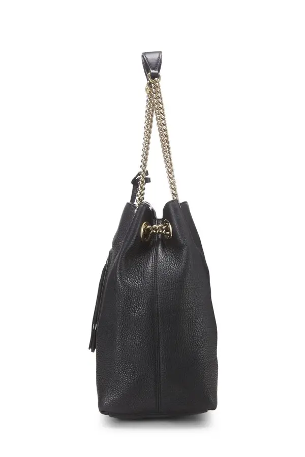Gucci Leather Soho Chain Tote - Black