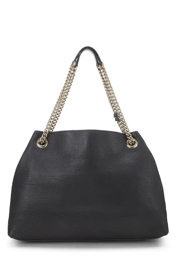 Gucci Leather Soho Chain Tote - Black