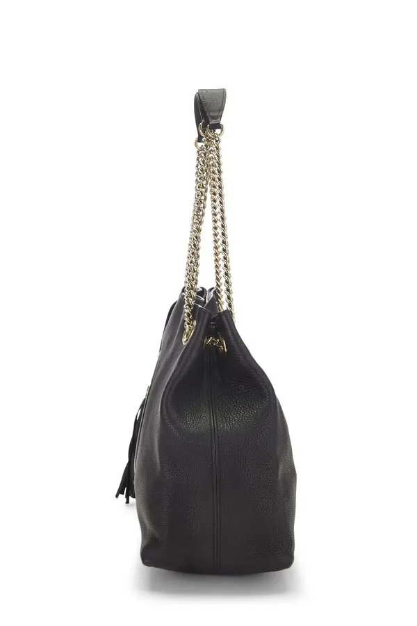 Gucci Leather Soho Chain Tote - Black