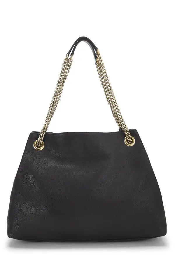 Gucci Leather Soho Chain Tote - Black