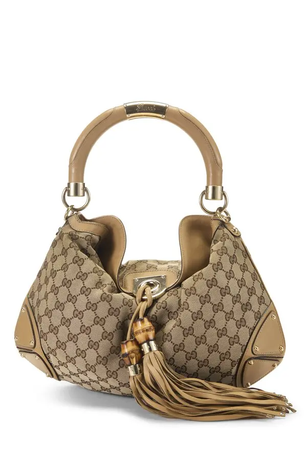 Gucci Original Gg Canvas Indy Hobo - Beige