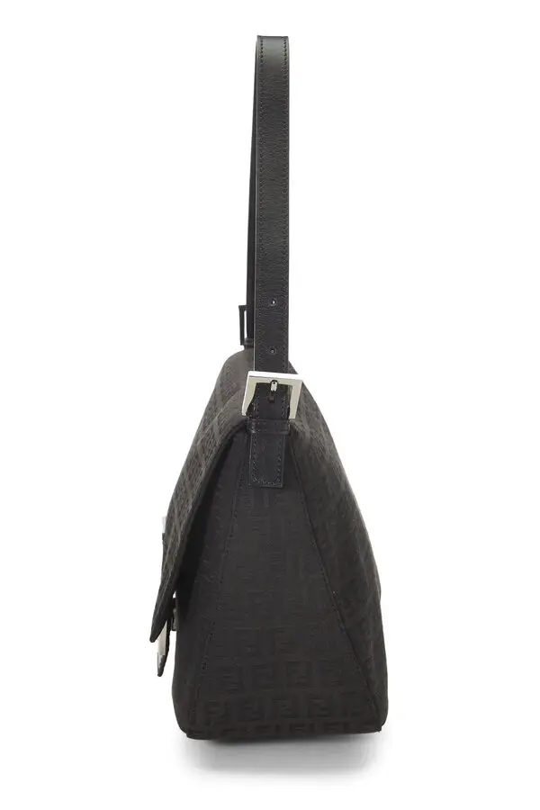 Fendi Zucchino Canvas Mama Shoulder Bag - Black