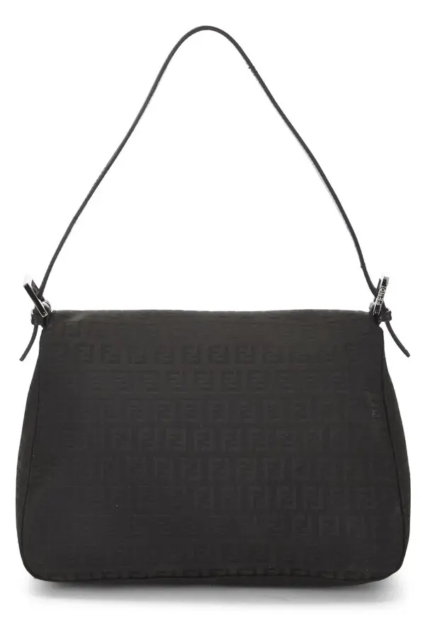 Fendi Zucchino Canvas Mama Shoulder Bag - Black