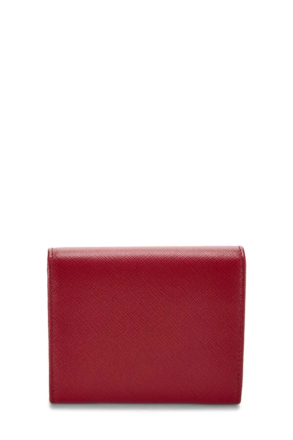 Prada Saffiano Compact Wallet - Red