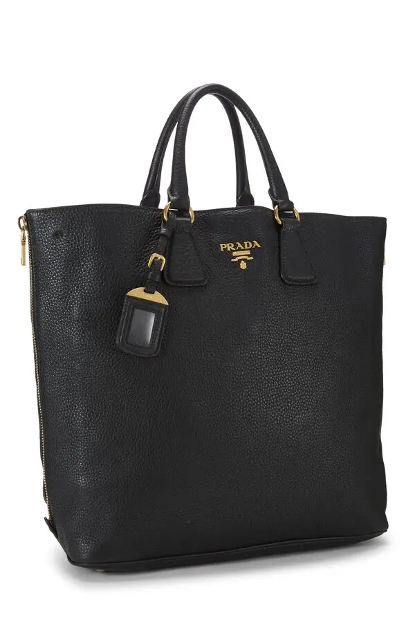 Prada Vitello Daino Side Zip Tote