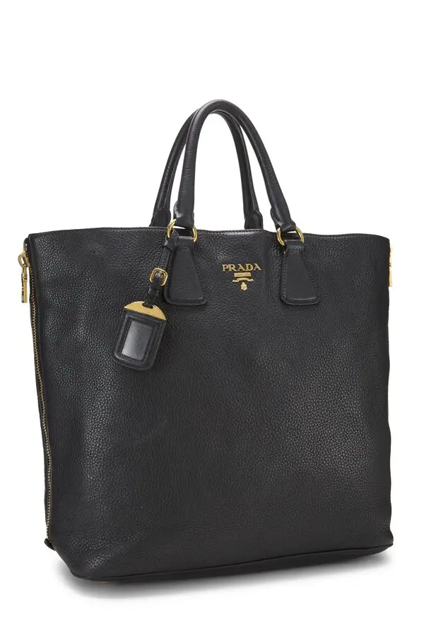 Prada Vitello Daino Side Zip Tote