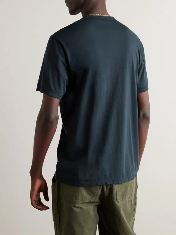 JAMES PERSE Luxe Lotus Garment-dyed Cotton-jersey T-shirt - Blue