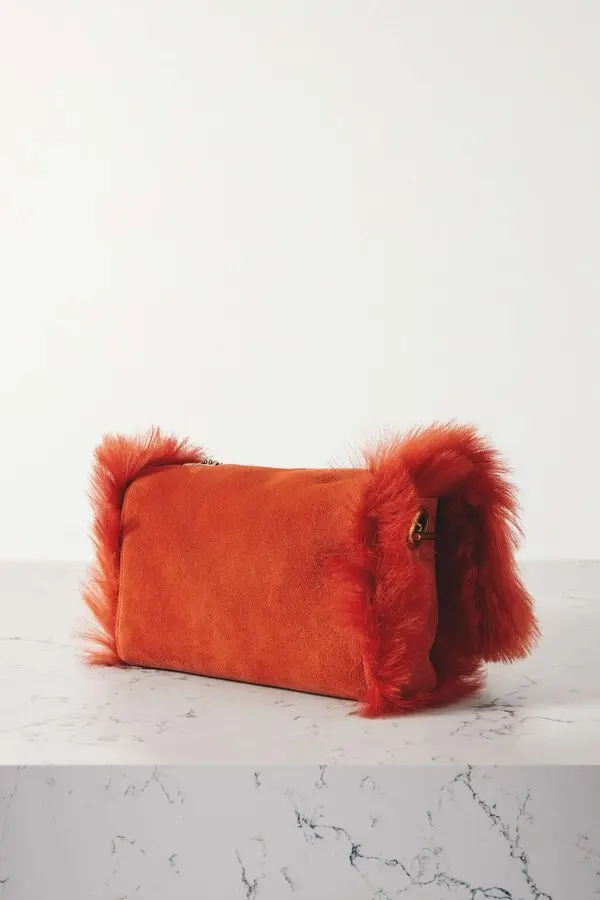 Saint Laurent Kate Reversible Faux Fur And Suede Shoulder Bag