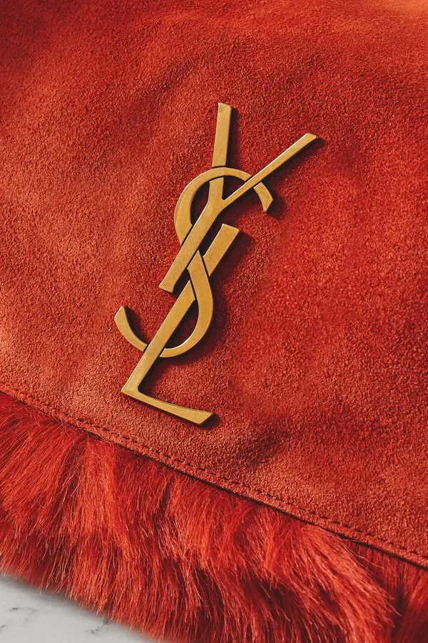 Saint Laurent Kate Reversible Faux Fur And Suede Shoulder Bag