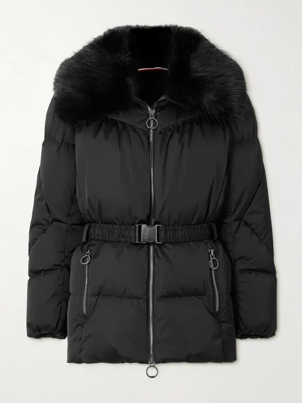 Fusalp Vela Faux Fur-trimmed Belted Down Jacket