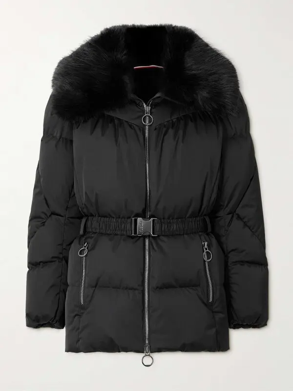 Fusalp Vela Faux Fur-trimmed Belted Down Jacket