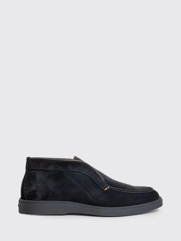 Santoni Suede Ankle Boots - Navy