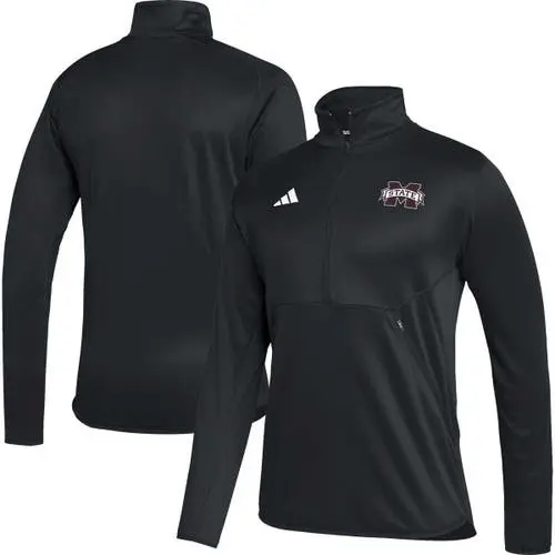 Adidas Mississippi State Bulldogs 2023 Sideline Aeroready Half-zip Top - Black