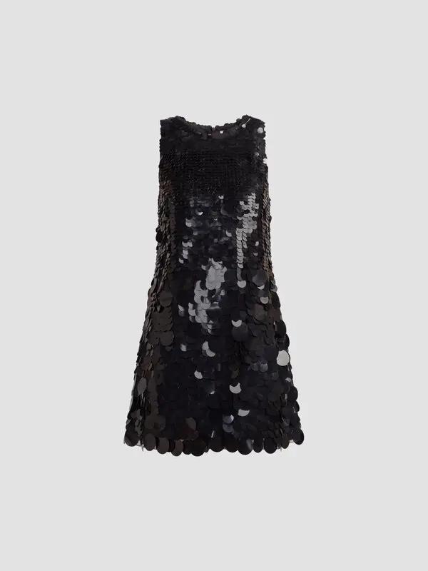 Mac Duggal Sequined Trapeze Minidress - Black